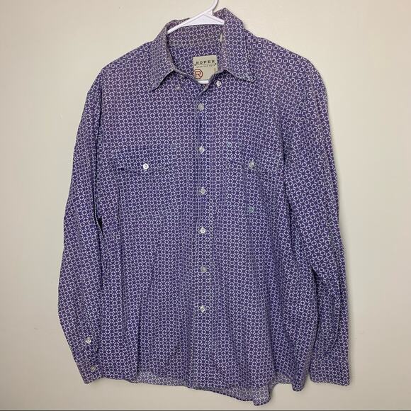 Roper | Shirts | Roper Purple White Button Down Shirt | Poshmark